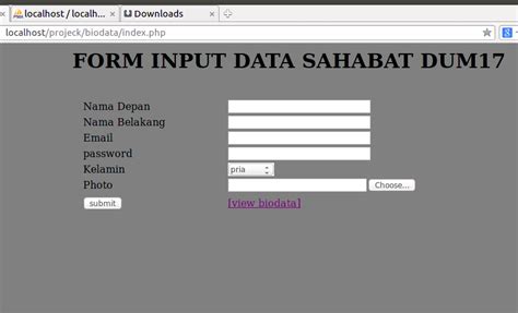 membuat form input data dengan php dan mysql tutorial