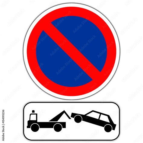 Panneau routier en France station interdit avec mise en fourrière