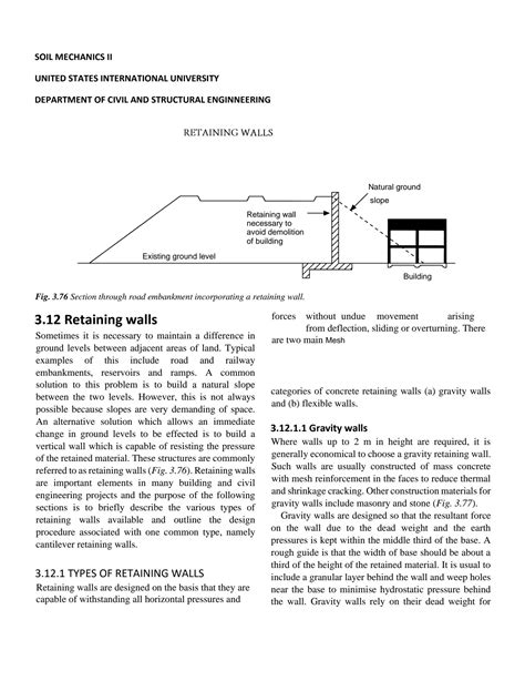 SOLUTION Soil Mechanics Ii Retaining Walls Studypool