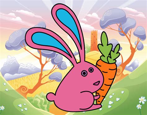 Dibujo De Conejo Con Zanahoria Pintado Por En Dibujos Net El D A
