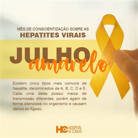 Julho Amarelo mês de conscientização sobre as hepatites virais JE