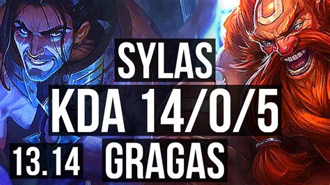 SYLAS Vs GRAGAS JNG 14 0 5 Legendary 65 Winrate NA Master 13