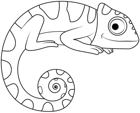 Chameleón omalovánka Omalovánky k Vytisknutí Zdarma