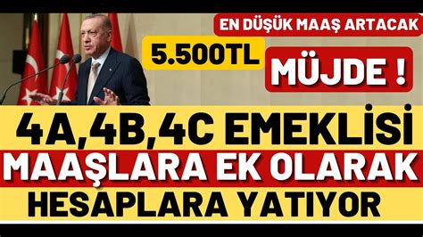EN DÜŞÜK EMEKLİ MAAŞINA EK ZAM 4A 4B 4C SSK BAĞKUR EMEKLİSİNE NE KADAR
