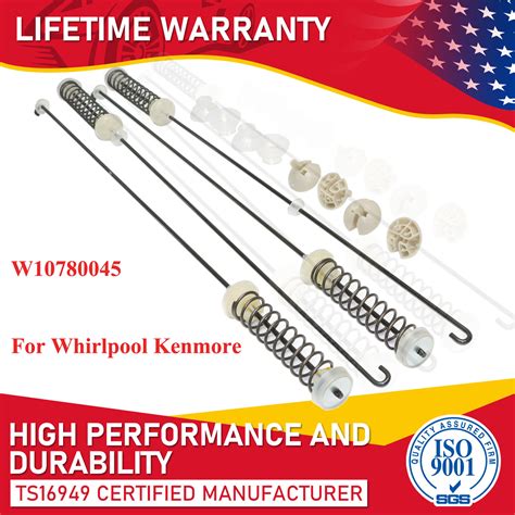 4 New W10780045 Washer Suspension Rod Kit Compatible For Whirlpool