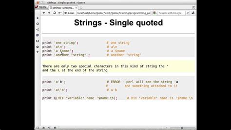 beginner perl maven tutorial 2 17 strings in single quotes youtube