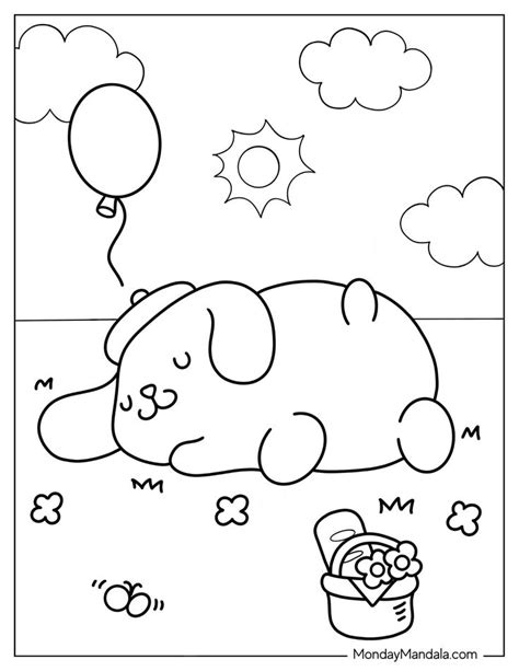 20 Pompompurin Coloring Pages Free Pdf Printables Hello Kitty Colouring Pages Cat Coloring