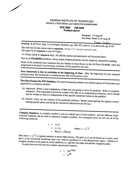 problem set 1 with solution introduction to signal processing ece 2025 docsity