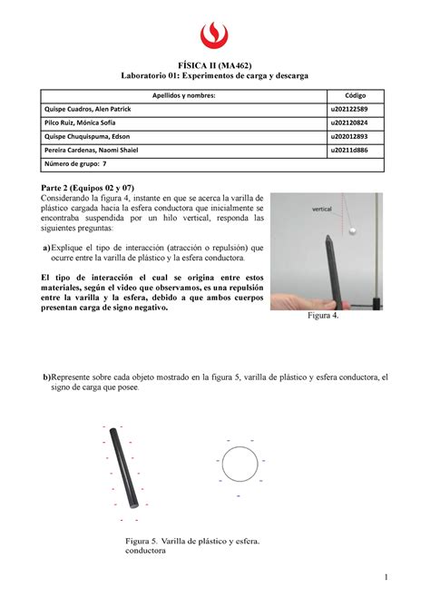 MA462 IV44 Grupo 07 LB1 Trabajo FÍSICA II MA462 Laboratorio 01
