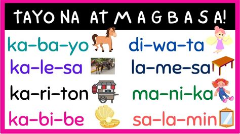 Pagsasanay Bumasa Ng TATLONG PANTIG Part 2 Hakbang Sa Pagbasa