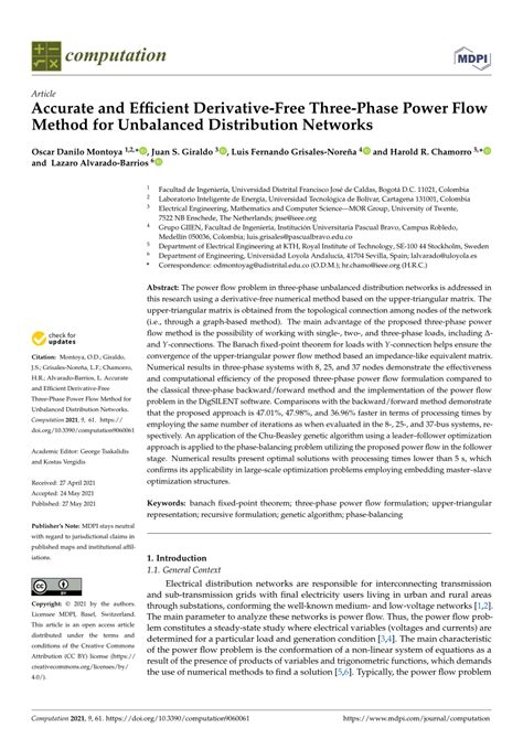 pdf accurate and efficient derivative free three phase power flow method for unbalanced