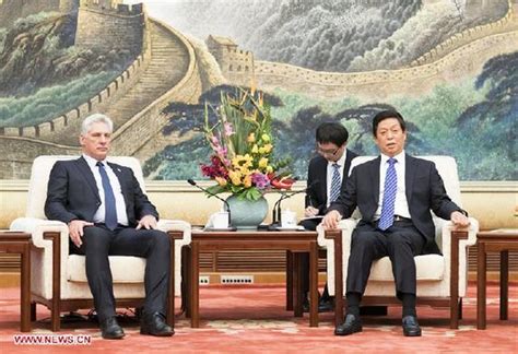 China S Top Legislator Meets Cuban President Miguel Diaz Canel