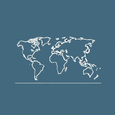 El Logotipo Del Vector De Contorno Del Mapa Del Mundo Aislado En El