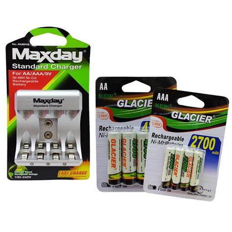Kit Carregador Pilhas Aa 4700mah Pilhas Aaa 2700mah Carregador De