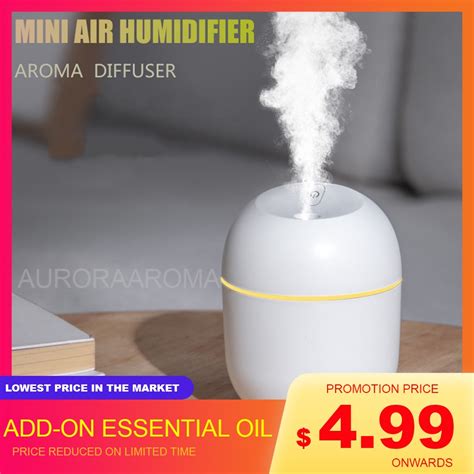 220ML Mini Portable USB Ultrasonic Air Humidifier Essential Oil