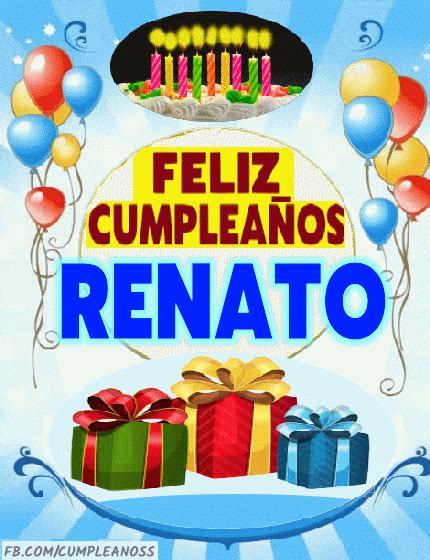 Feliz Cumpleaños RENATO imágenes hbday art es
