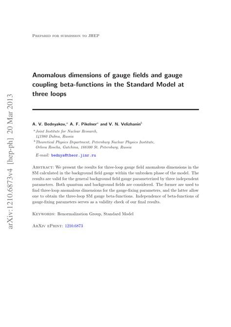 pdf anomalous dimensions of gauge fields and gauge coupling beta functions in the standard