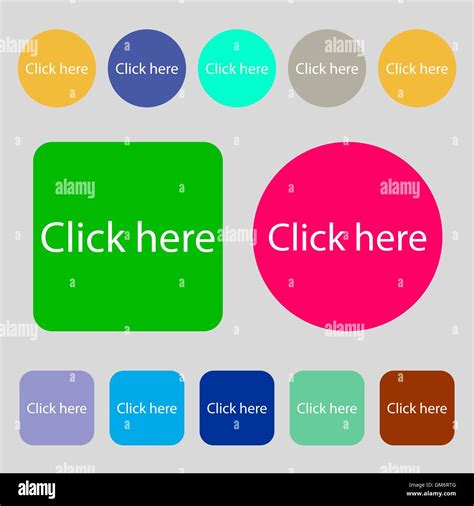 Haga clic aquí icono de signo Pulse el botón 12 botones de colores