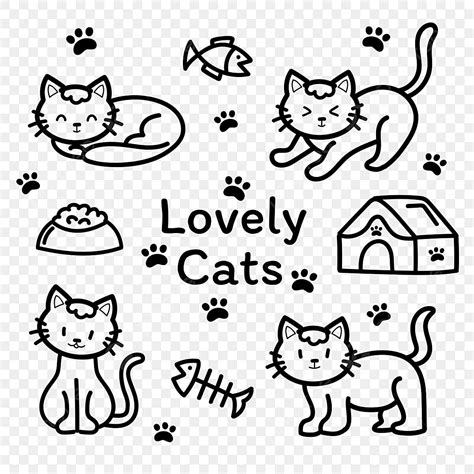 Cute Cat Doodle Art Cat Drawing Doodle Drawing Cat Sketch PNG And