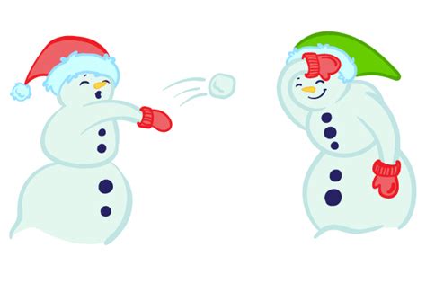 Snowmen Having A Snowball Fight SVG Cut File By Creative Fabrica Crafts