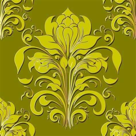 Art Nouveau Floral Sem Descontinuidades Padrão 3d Floral Para Tecidos