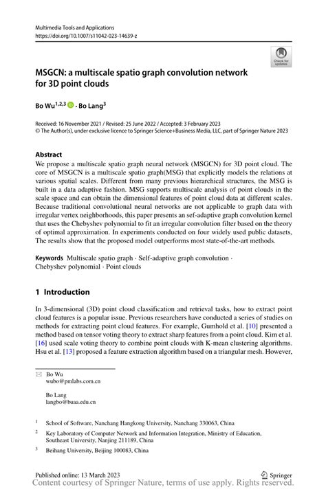 msgcn a multiscale spatio graph convolution network for 3d point clouds