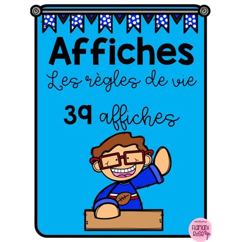 Affiche Les règles de vie de la classe couleur