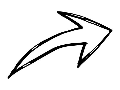 Hand Drawn Ink Arrow Illustration In Sketch Style Business Doodle