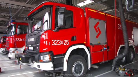 TRĄBY PSS 200 Przejazd alarmowy zastępu 323 R 25 GCBA Scania P450 z