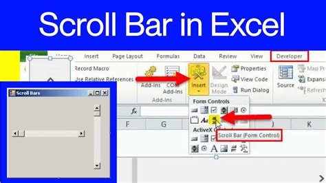 Scroll Bar Data Base System In Excel Make Scroll Bar In Excel How