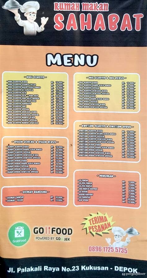 Selalu Diperbarui Menu Rumah Makan Sahabat Beji Depok