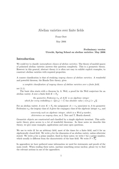 pdf abelian varieties over finite fields
