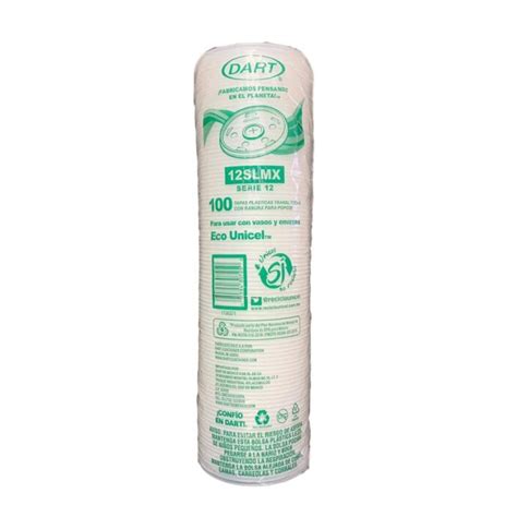 Tapa Plástica Para Vaso Ranurada Dart 12sl 100 Piezas Nacional de