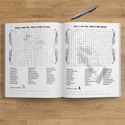 Printable Word Search Puzzles Adults Teens Mystery Themed Hidden