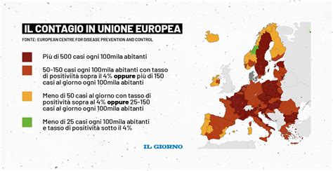 Covid La Mappa Europea Del Rischio 7 Regioni Italiane In Rosso Scuro