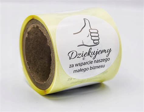 Naklejki na rolce DZIĘKUJEMY WSPARCIE 5 cm 50 szt RN042 Cena