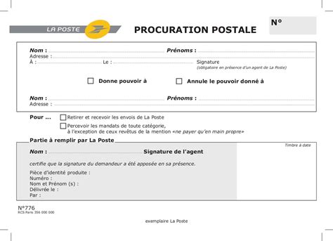 Formulaires Disponibles Procuration En Ligne La Poste