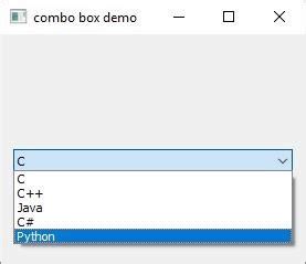 PyQt5 QComboBox Widget