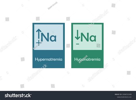 Hypernatremia Hyponatremia Sodium Na Excess Deficit Stock Vector