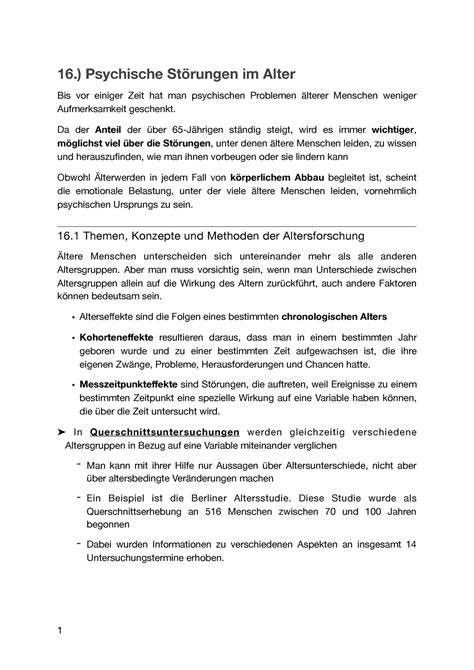16 Psychische Störungen im Alter 16 Psychische Störungen im Alter
