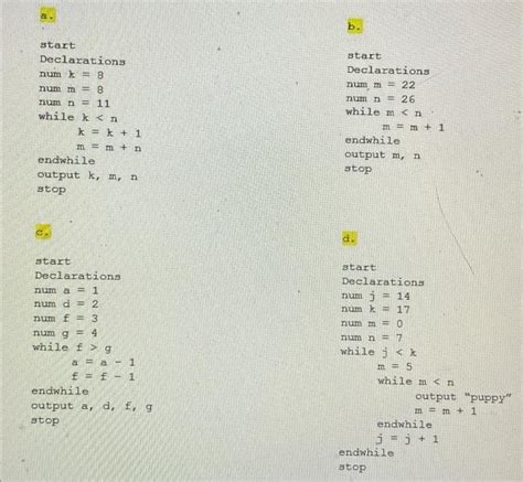 solved what is the output from each of the following