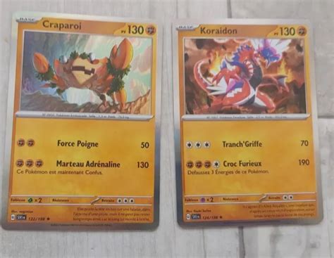 2 CARTES POKÉMON Holo et rare écarlate et violet Craparoi et Koraidon