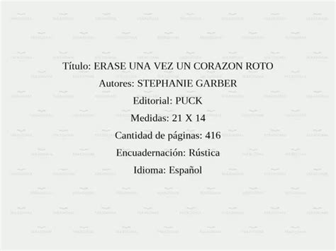Libro Érase Una Vez Un Corazón Roto Stephanie Garber Cuotas sin interés