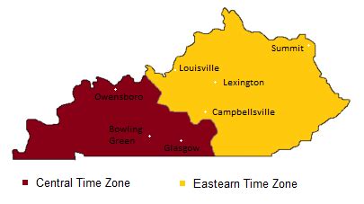 Kentucky Time Zone Map Map Of The World