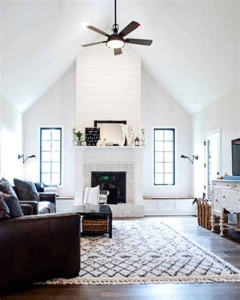 Shiplap Fireplace Vaulted Ceiling Shelly Lighting