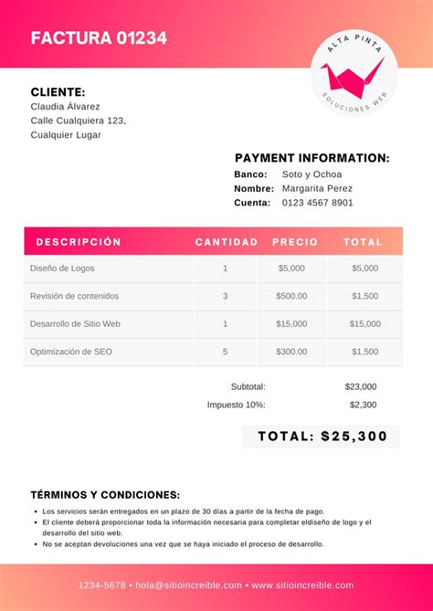 Página 9 Plantillas de facturas gratis para imprimir Canva