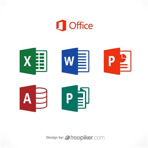 Freepiker Microsoft Office Word Excel Powerpoint Publisher Icon