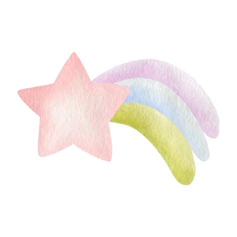 Ilustra O Em Aquarela De Uma Estrela Um Arco Ris Foto Premium