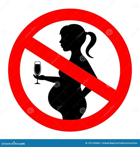 No Alcohol During Pregnancy Vector Sign Stock Vector Illustration Of