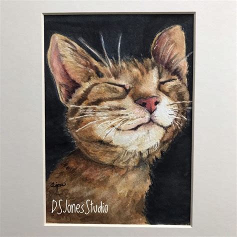 Cat Print Of Orginal Watercolor Painting Lean In Etsy